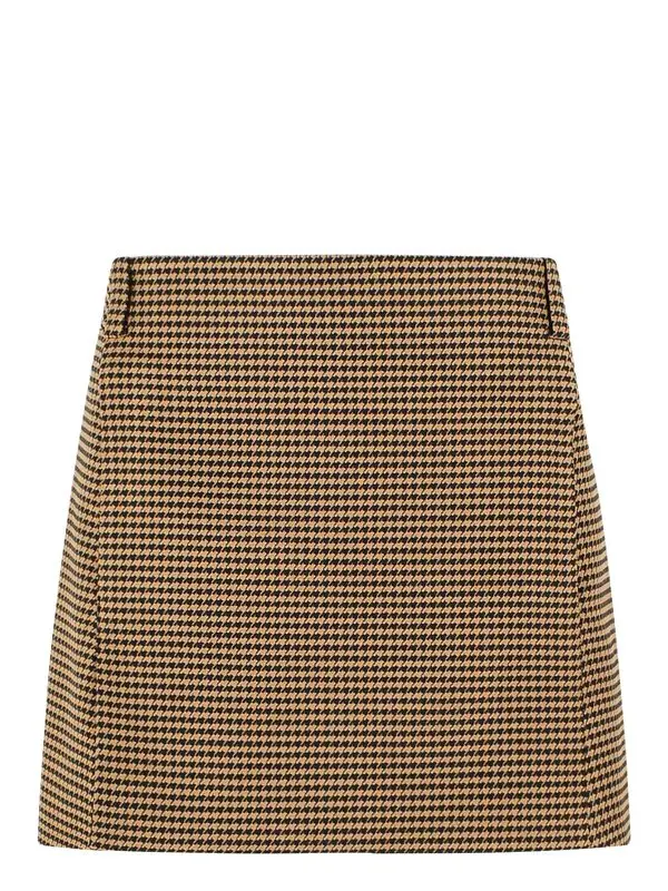 COURREGES Houndstooth' Mini Skirt In Viscose Blend - Brown