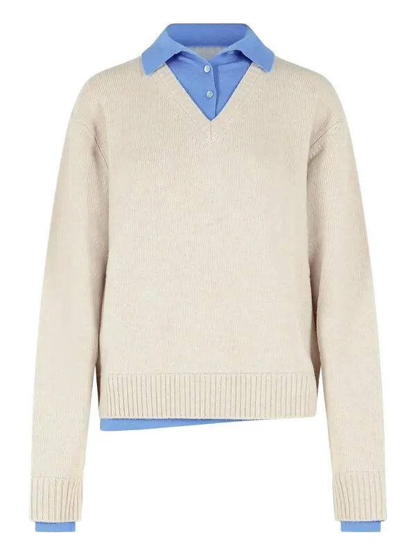 Acne Studios Beige Wool Sweater - White