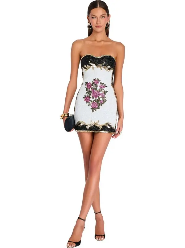 Retrofete Ismeria Embroidered Dress - Black/multi