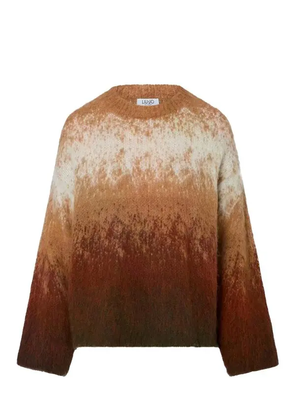 Liu Jo Brushed Wool Jacquard-knit Sweater - Brown