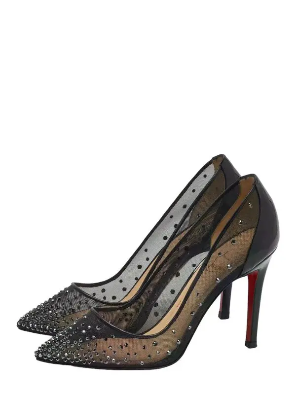 CHRISTIAN LOUBOUTIN Follies Strass Mesh Pumps - Black