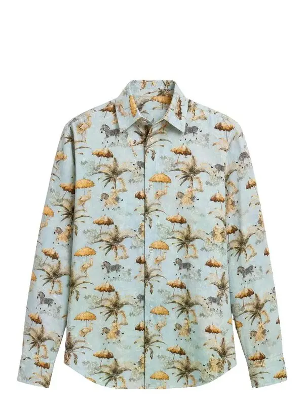 Alice + Olivia Willa Graphic-print Long-sleeve Shirt - Blue