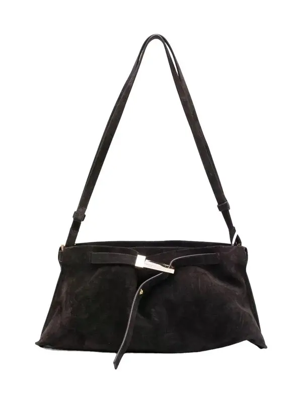 Benedetta Bruzziches Lauren Buckle-fastening Suede Shoulder Bag - Brown