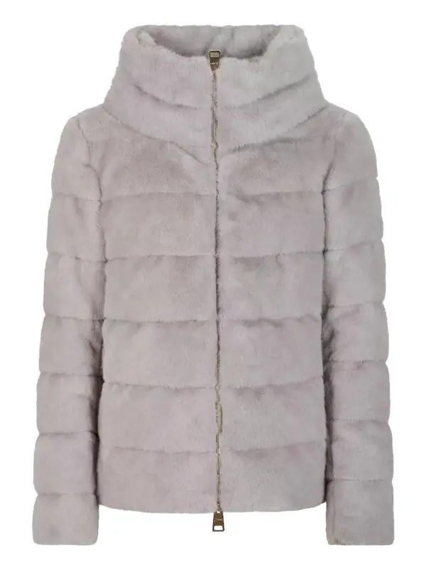 Herno Quilted Faux-fur Jacket - Grey