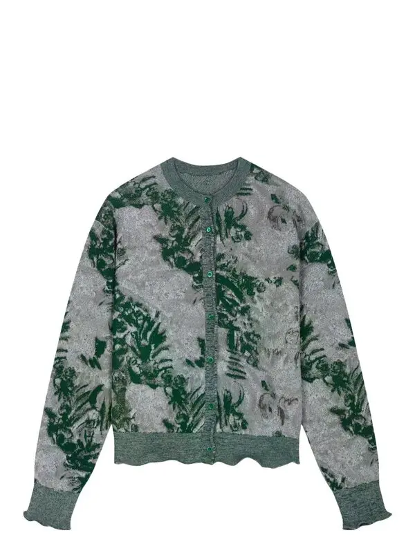JNBY Jacquard-knit Cropped Cardigan - Grey