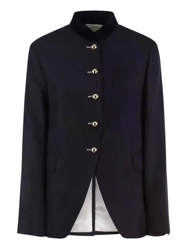 FAY Velvet-collar Blazer - Blue