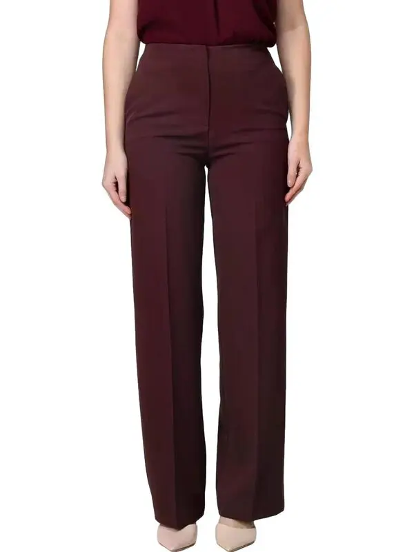HANITA Pressed-crease Straight-leg Trousers - Red