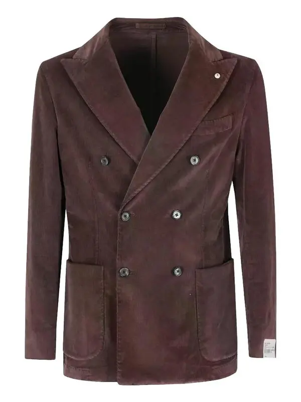L.B.M. Corduroy Double-breasted Blazer - Brown