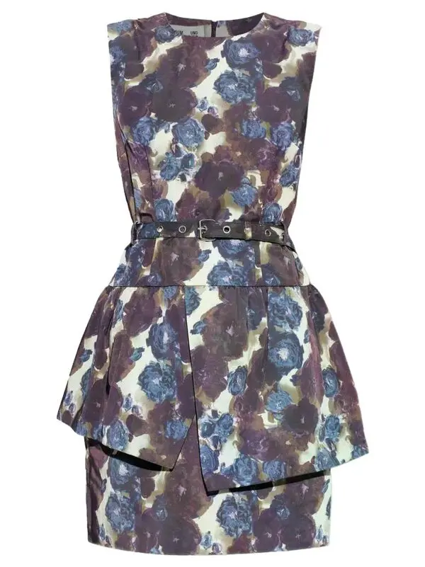 Baum Und Pferdgarten Anesa Floral-print Belted Mini Dress - Purple