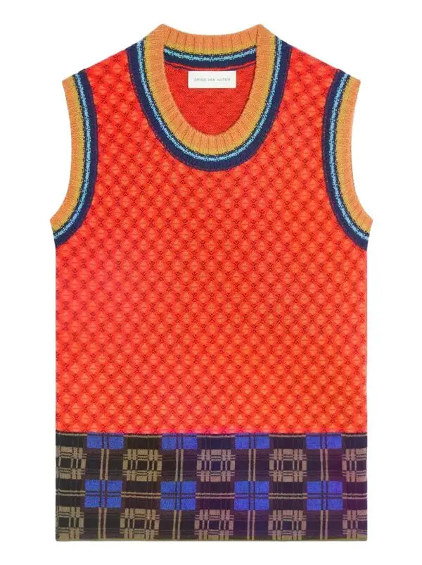 Dries Van Noten Jacquard Wool Sweater - Orange