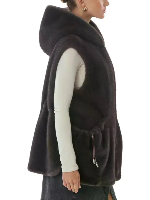 GIOVANNI PARIS Maury Faux-fur Waistcoat - Grey