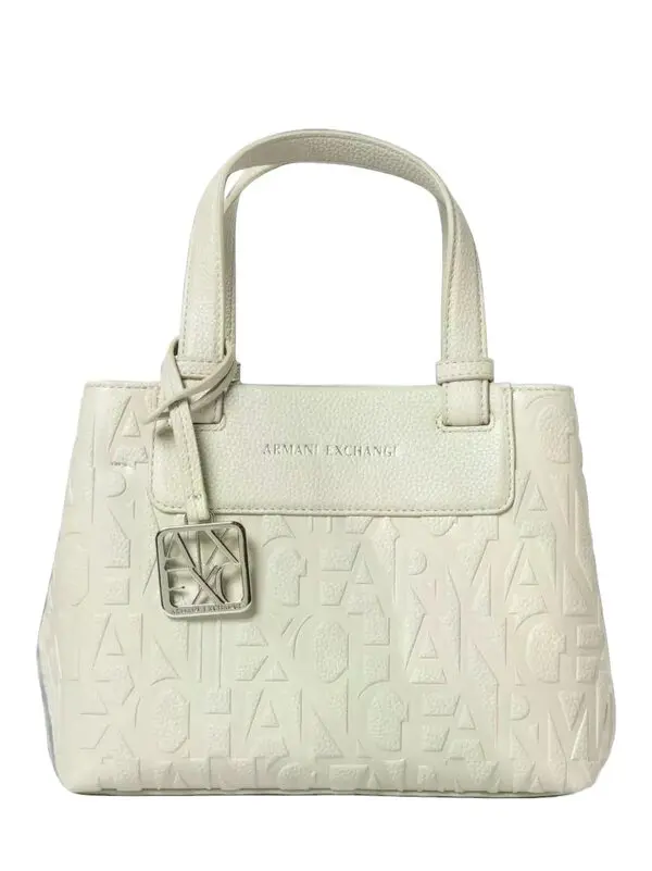 Emporio Armani Logo-debossed Grained Tote Bag - Neutrals