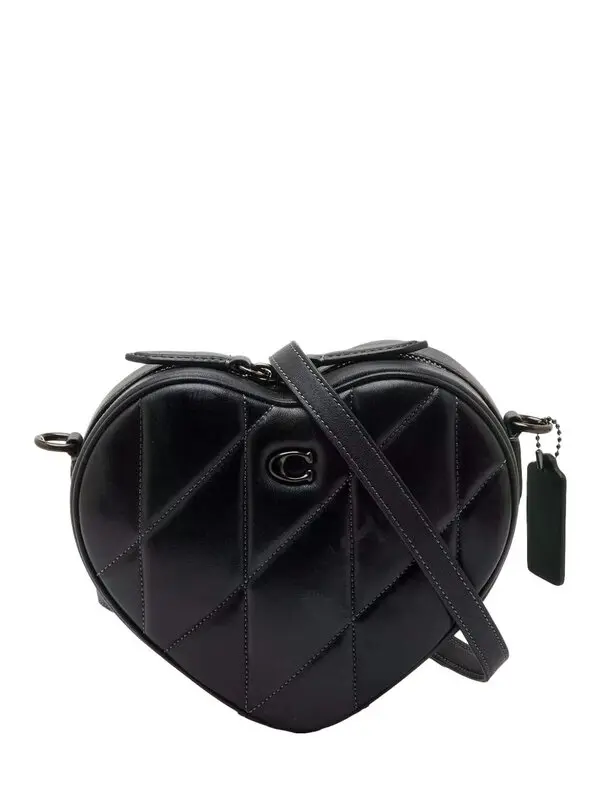 COACH Heart Quilted Shoulder Bag - Black