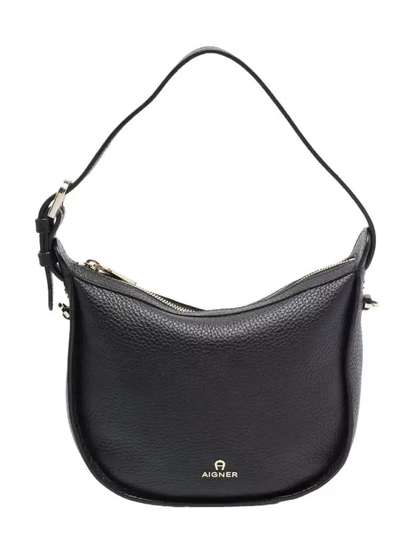 AIGNER Small Ivy Leather Tote Bag - Black