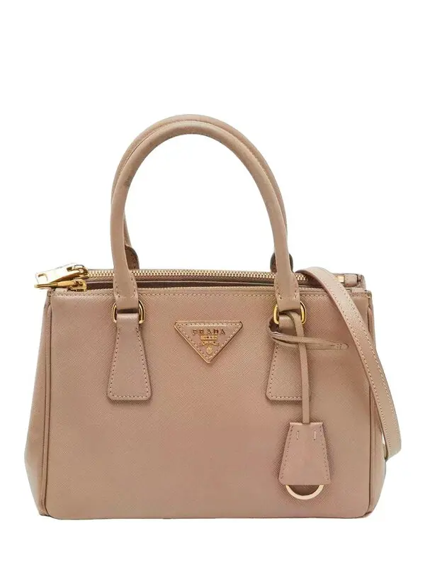 Prada Small Galleria Logo-plaque Tote Bag - Neutrals