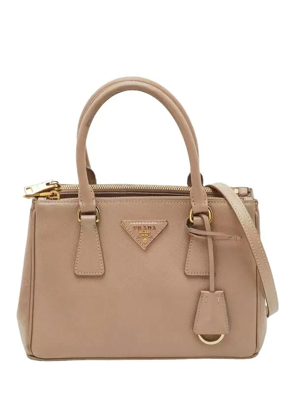 Prada Small Galleria Logo-plaque Tote Bag - Neutrals