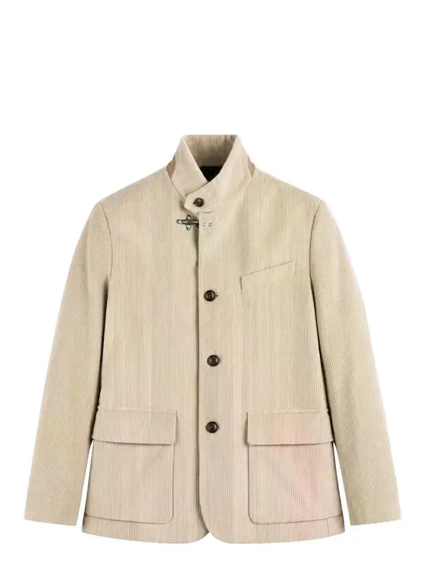 FAY Corduroy Lobster-clasp Jacket - Neutrals