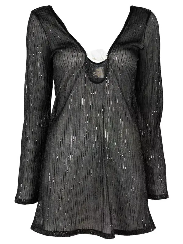 PALMACEA Kika Sequin-embellished Mini Dress - Black