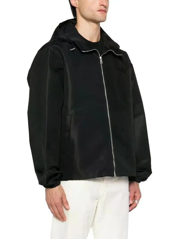 Givenchy Windbreaker In Polyfaille With Stamp Embroidery - Black
