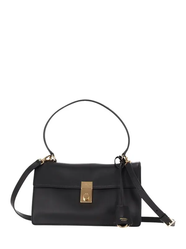 Prada Medium Leather Shoulder Bag - Nero
