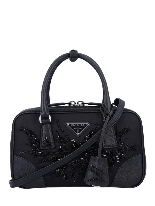 Prada Embroidered Detailing Mini Bag - Nero 1