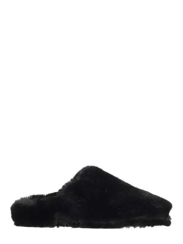 LA ROSE Furry Indoor Slippers - Black