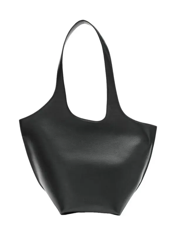 Attico La Scoop Medium' Shoulder Bag Vitello - Black