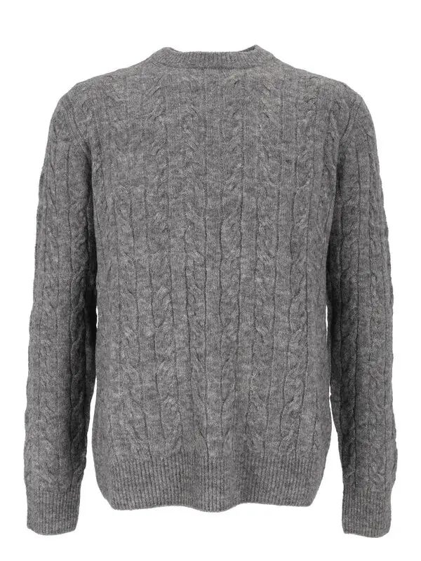 BALLANTYNE R Neck Pullover - Grey