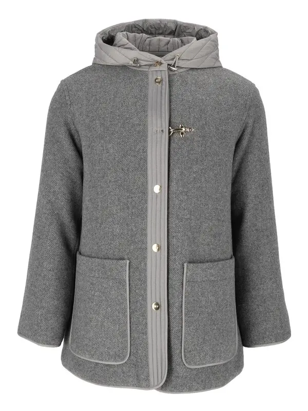 FAY Corto Bimateriale Cappucc+gancio - Grey