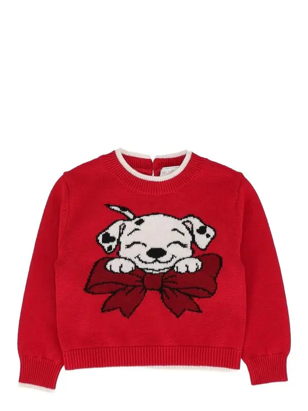 Monnalisa Pull Intarsio Dalmata Woo - Red