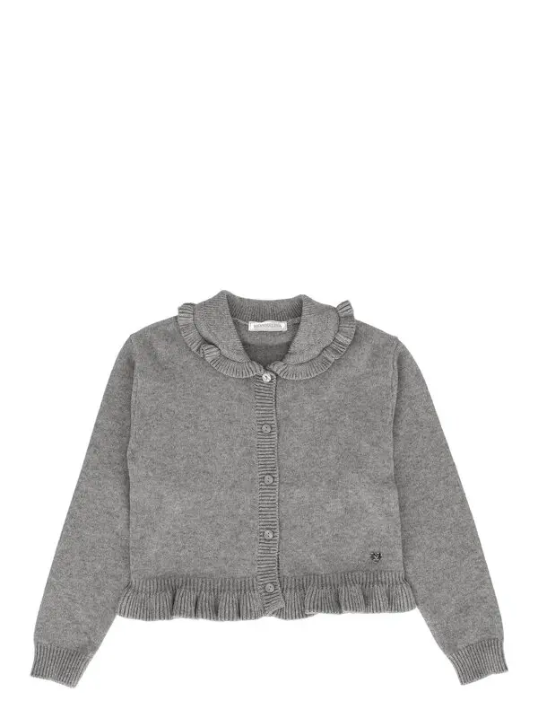 Monnalisa Basic Cardigan Cotone Lan - Grey