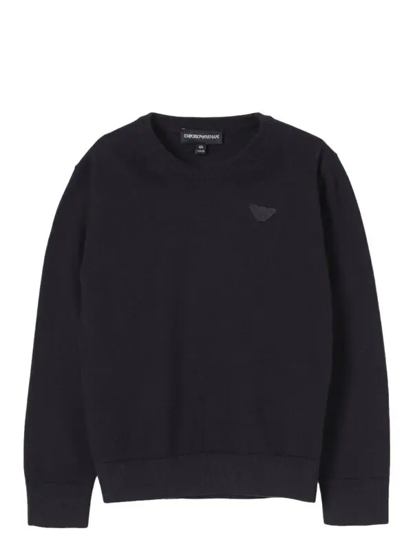 Emporio Armani Logo-patch Sweater - Black