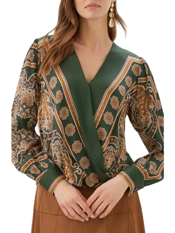 Karen Kane Drape Front Top - Print