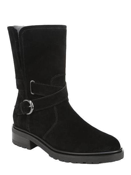 Sam Edelman Sophi Boot With Faux Shearling Trim - Black