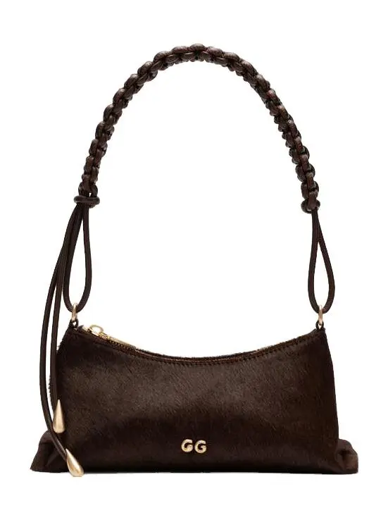 Cult Gaia Osa Calf Hair Shoulder Bag - Dark Java