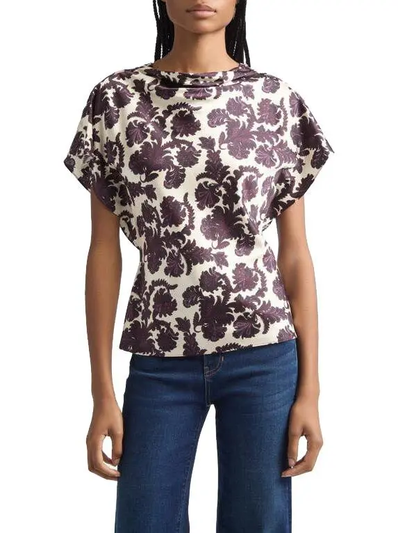 Veronica Beard Redgrave Silk Blend Top - Ecru Multi