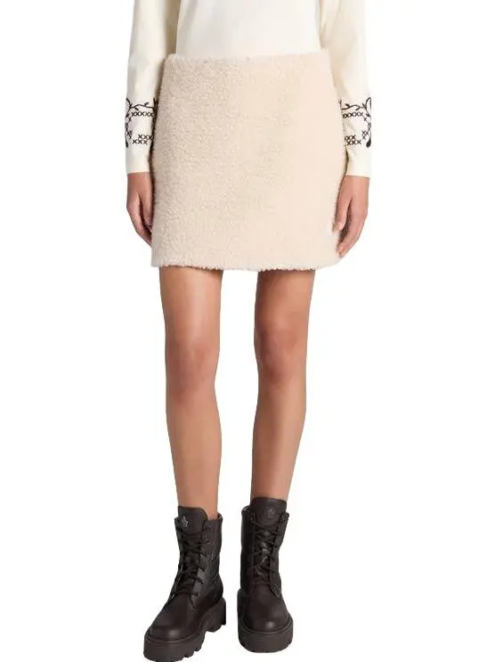 Moncler High Pile Fleece Miniskirt - White