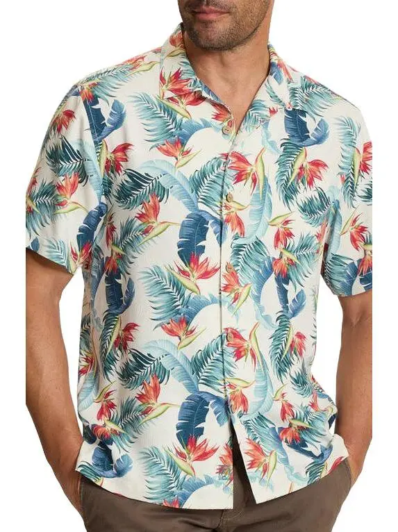 Tommy Bahama Garden Of Hope & Courage Short Sleeve Silk Button-up Shirt - Continental