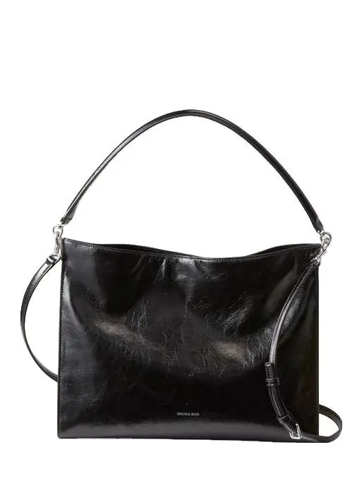 Veronica Beard Vida Leather Shoulder Bag - Black