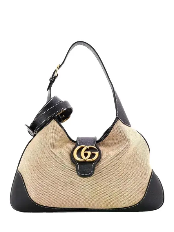 Gucci Aphrodite Canvas And Leather Medium Shoulder Bag - Neutrals