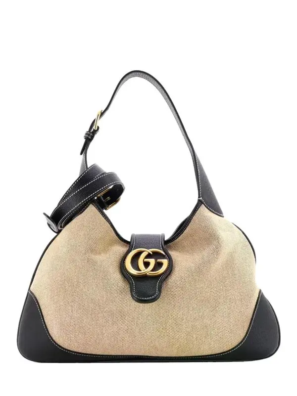 Gucci Aphrodite Canvas And Leather Medium Shoulder Bag - Neutrals