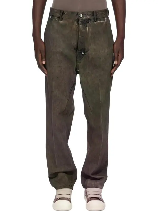 Rick Owens Detroit Washed-effect Straight-leg Trousers - Grey