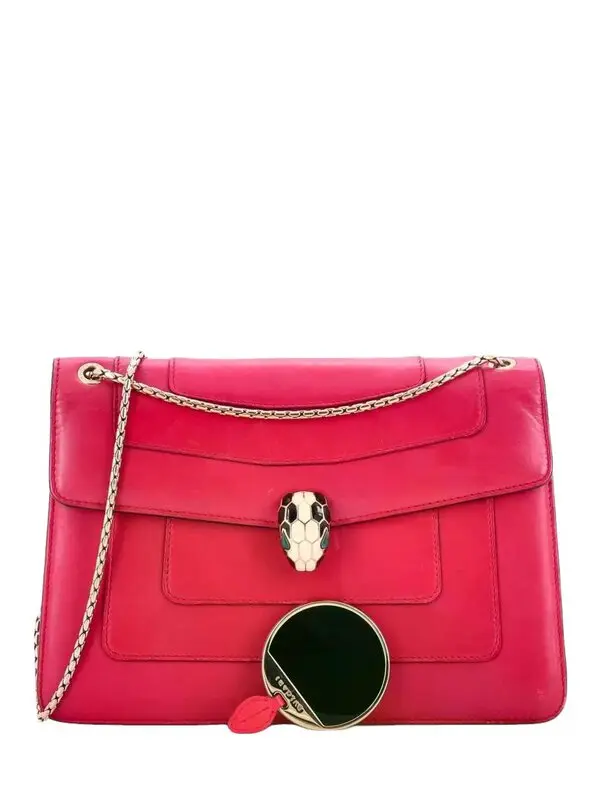 BVLGARI Serpenti Forever Leather Medium Shoulder Bag - Pink