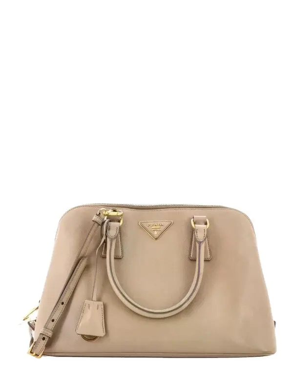 Prada Promenade Bag Saffiano Leather Medium Satchel - Neutrals