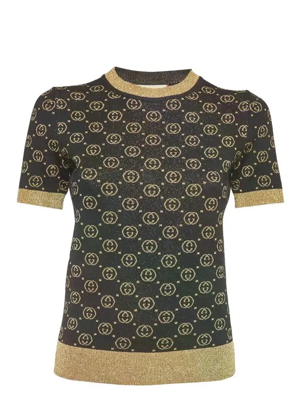 Gucci Gg Supreme Lurex T-shirt - Black