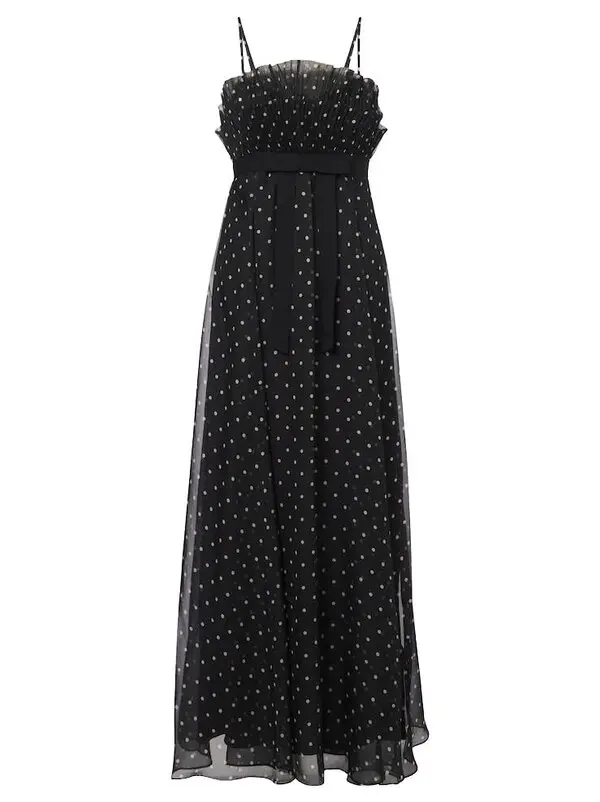 Zimmermann Polka-dot Ruffled Maxi Dress - Blue