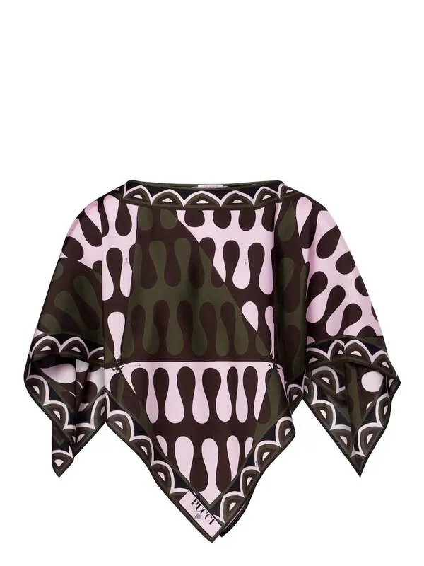 Emilio Pucci Leocorno Asymmetric Silk Twill Top - Multicoloured