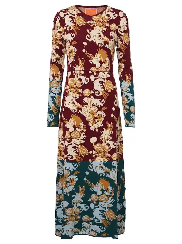 La DoubleJ Coven Jacquard Cotton-blend Midi Dress - Multicoloured