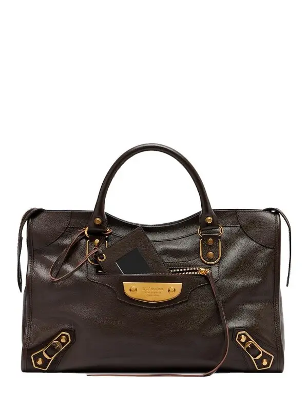 Balenciaga Le City Uptown Medium Leather Top-handle Bag - Brown