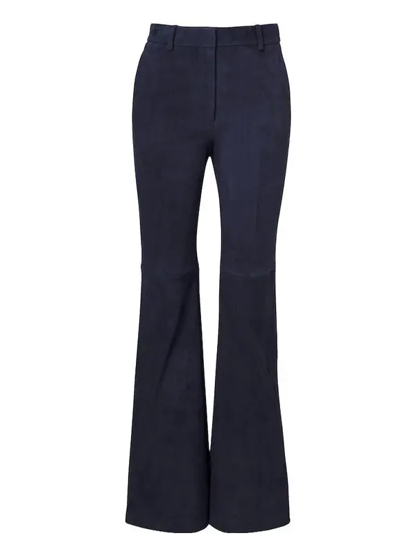 JOSEPH Tafira Suede Flared Pants - Blue